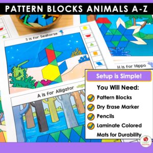 Alphabet Animals Pattern Block Mats - United Teaching