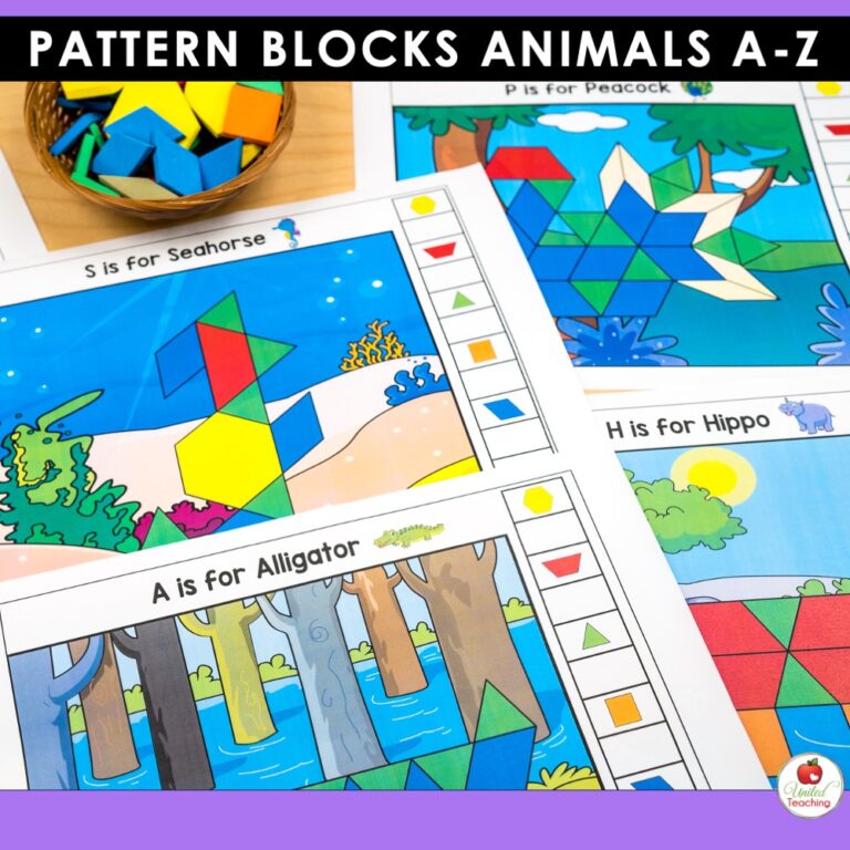 Alphabet Animals Pattern Block Mats - United Teaching