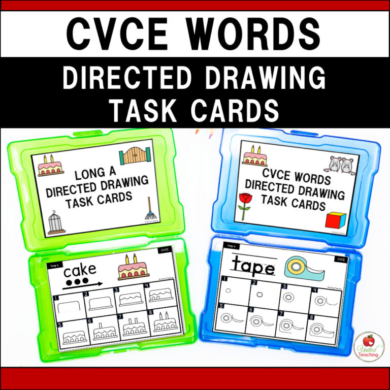 Phonics Directed Drawing Task Cards Bundle - United Teaching
