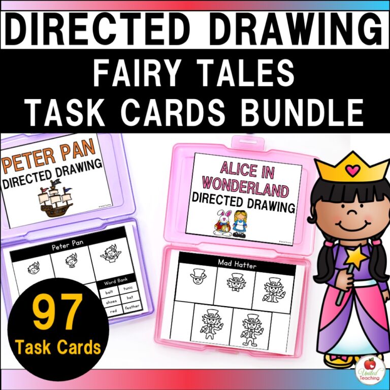 Fairy Tales Directed Drawing Task Cards - United Teaching