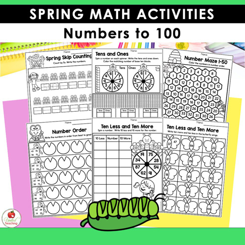 Spring Math Worksheets 1st Grade Packet - United Teaching