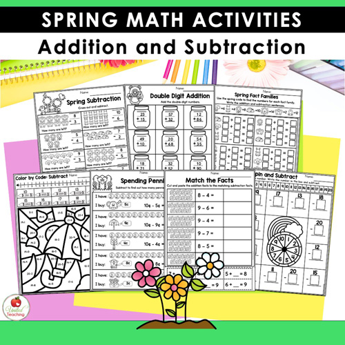 Spring Math Worksheets 1st Grade Packet - United Teaching