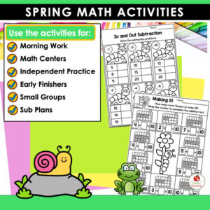 Spring Math Worksheets Kindergarten Packet - United Teaching
