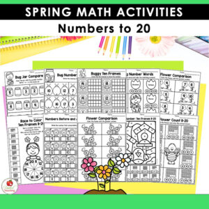 Spring Math Worksheets Kindergarten Packet - United Teaching