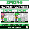 Spring Math and Literacy Worksheets Kindergarten Bundle - United Teaching