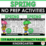 Spring Math and Literacy Worksheets Kindergarten Bundle - United Teaching