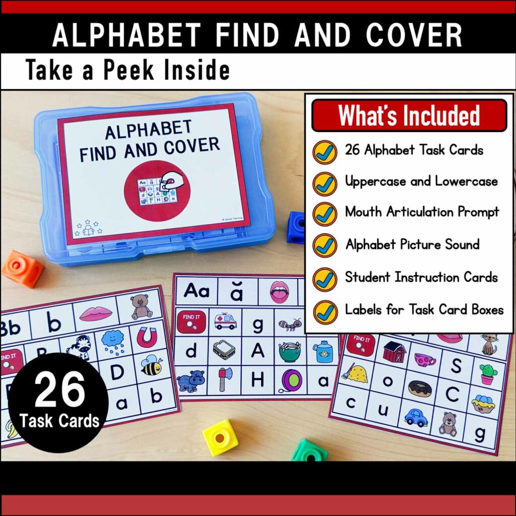 Alphabet Find and Cover Task Cards - United Teaching