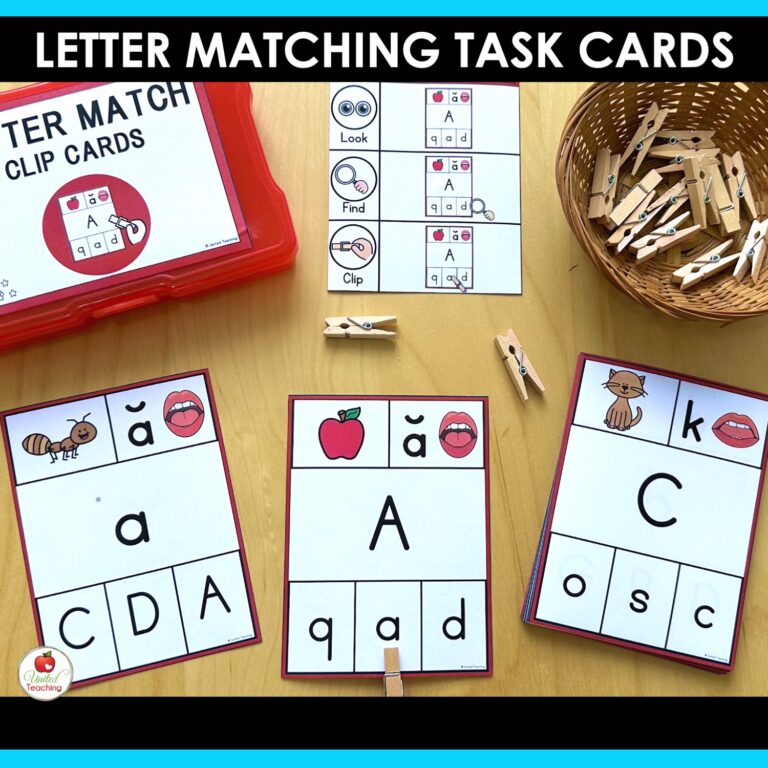 Letter Matching Alphabet Clip Cards - United Teaching