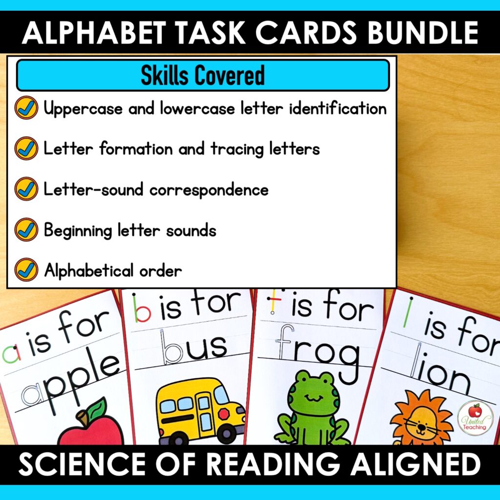 Alphabet Task Cards Bundle - United Teaching