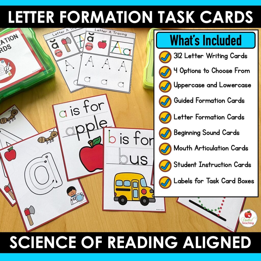 Alphabet Letter Tracing Task Cards - United Teaching
