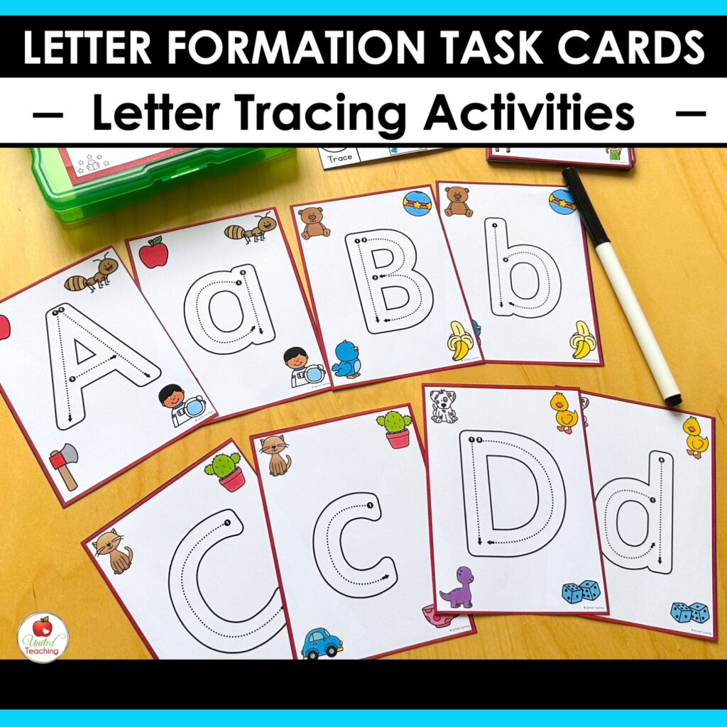 Alphabet Letter Tracing Task Cards - United Teaching