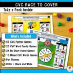 CVC Words Race to Cover Games Packet - United Teaching