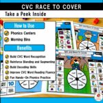 CVC Words Race to Cover Games Packet - United Teaching