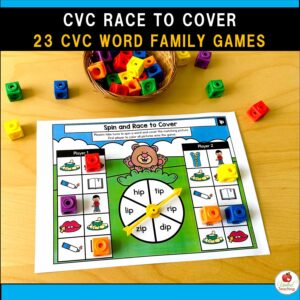 CVC Words Race to Cover Games Packet - United Teaching