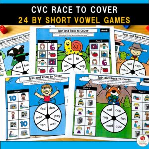 CVC Words Race to Cover Games Packet - United Teaching