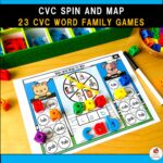 CVC Words Spin and Map Partner Games Packet - United Teaching
