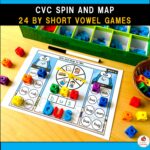 CVC Words Spin and Map Partner Games Packet - United Teaching