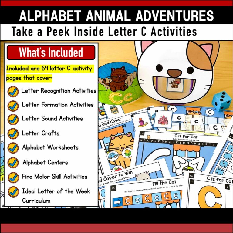Alphabet Animal Adventures Letter C Packet - United Teaching