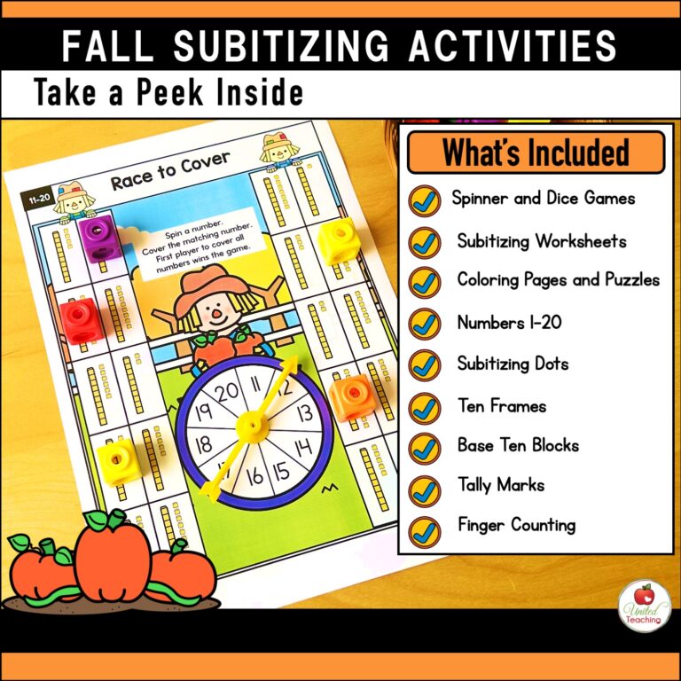 Subitizing Activities Fall Bundle - United Teaching