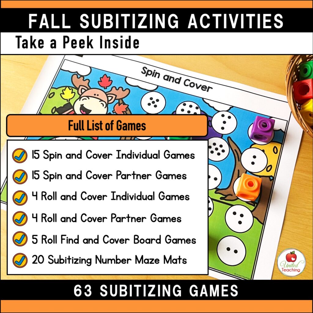 Subitizing Activities Fall Bundle - United Teaching