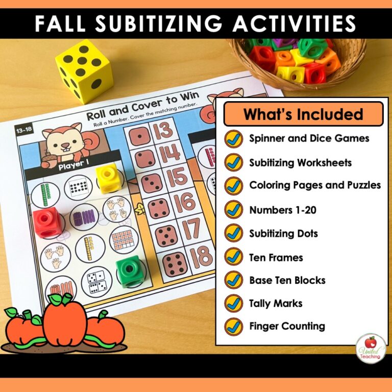 Subitizing Activities Fall Math Bundle - United Teaching