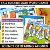 Fall Sight Words Editable Games Bundle - United Teaching