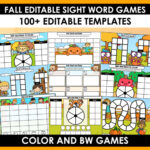 Fall Sight Words Editable Games Bundle - United Teaching