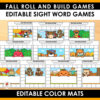 Fall Roll and Build Editable Sight Word Games - United Teaching