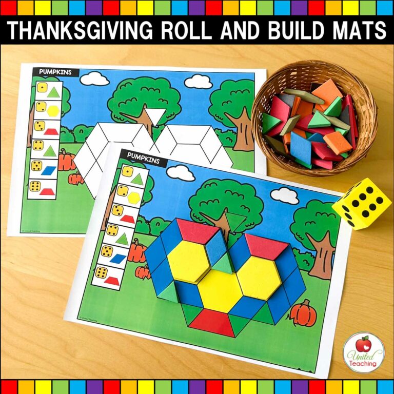 Thanksgiving Pattern Block Mats Packet - United Teaching