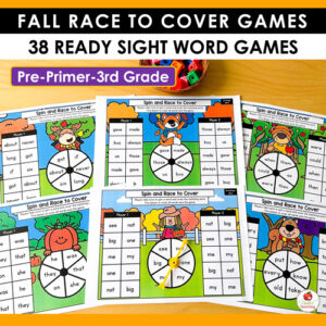 Fall Race to Cover Editable Sight Word Games - United Teaching