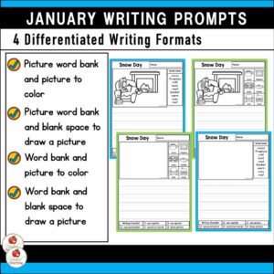 Fun Winter Writing Prompts for Kindergarten: Writing Worksheets for ...