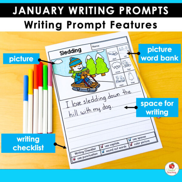 Fun Winter Writing Prompts for Kindergarten: Writing Worksheets for ...