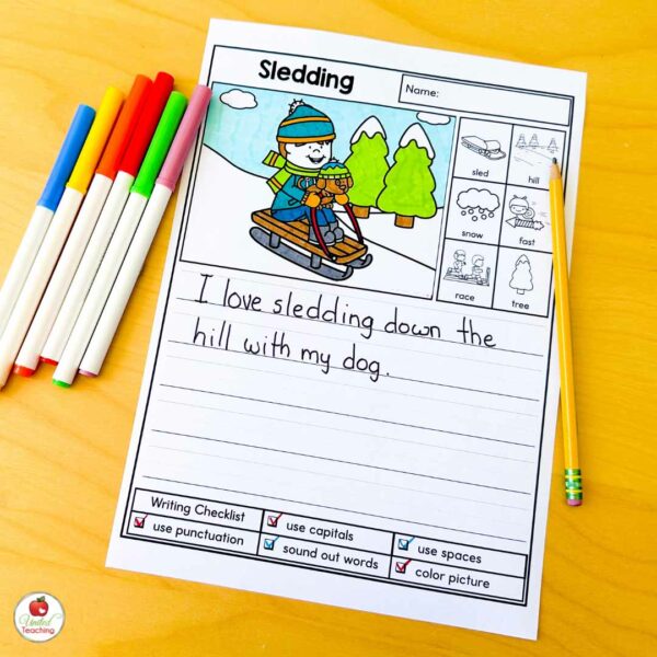 Fun Winter Writing Prompts for Kindergarten: Writing Worksheets for ...