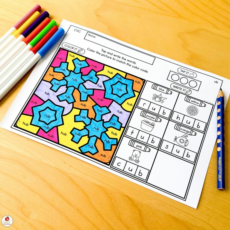 Phonics Winter Color by Code Worksheets: Fun Way to Practice Encoding ...