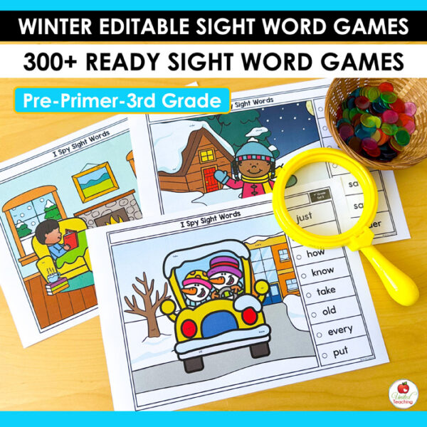 Winter Editable Sight Word Games Bundle - United Teaching