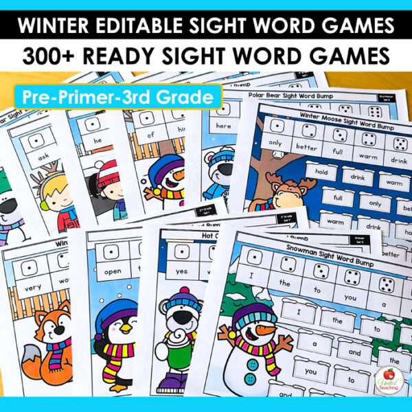 Winter Editable Sight Word Games Bundle - United Teaching