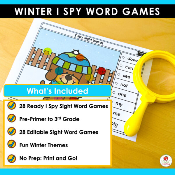 Winter I Spy Sight Word Games - United Teaching