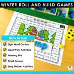 Roll and Build Winter Sight Word Games - United Teaching