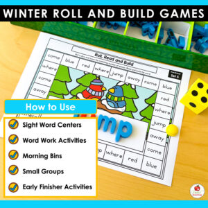 Roll and Build Winter Sight Word Games - United Teaching