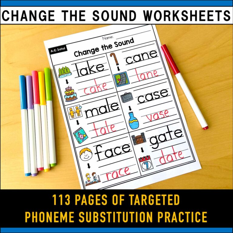 Change the Sound Worksheets Packet - United Teaching