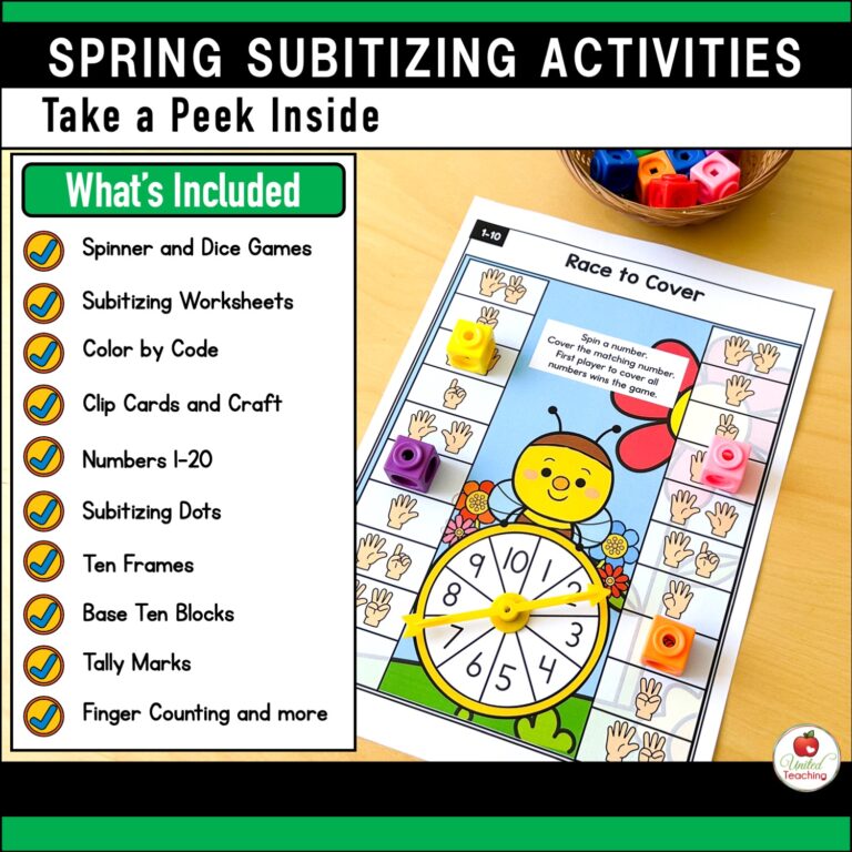 Subitizing Activities Spring Bundle - United Teaching