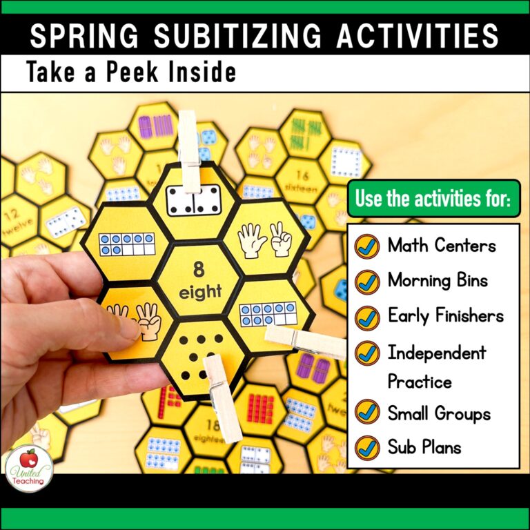 Subitizing Activities Spring Bundle - United Teaching