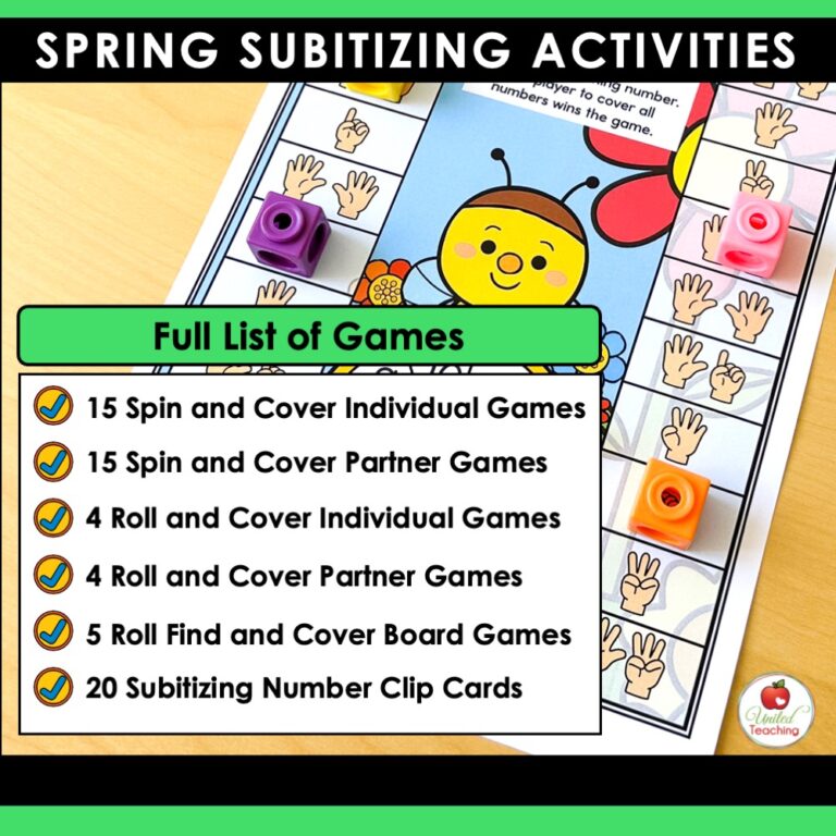 Subitizing Activities Spring Math Bundle - United Teaching