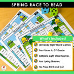 Spring Roll and Race to Read Sight Word Partner Games - United Teaching