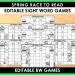 Spring Roll and Race to Read Sight Word Partner Games - United Teaching