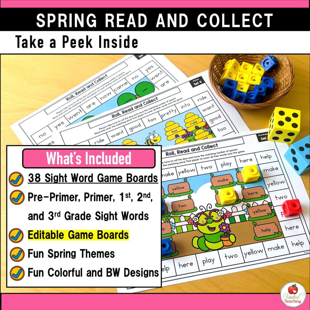 Spring Read and Collect Sight Word Games - United Teaching