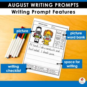 August Writing Prompts Packet - United Teaching
