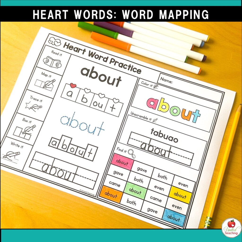 Heart Words Word Mapping Bundle - United Teaching