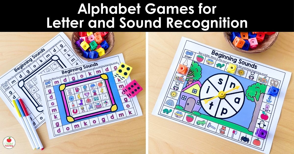 Alphabet Dice and Spinner Games for Letters and Sounds - United Teaching