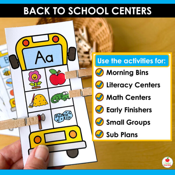 Back to School Math and Literacy Kindergarten Centers - United Teaching